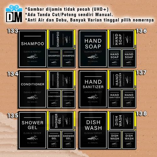 Jual Sticker Stiker Label Botol Sabun Kamar Mandi Black White 133-169 ...