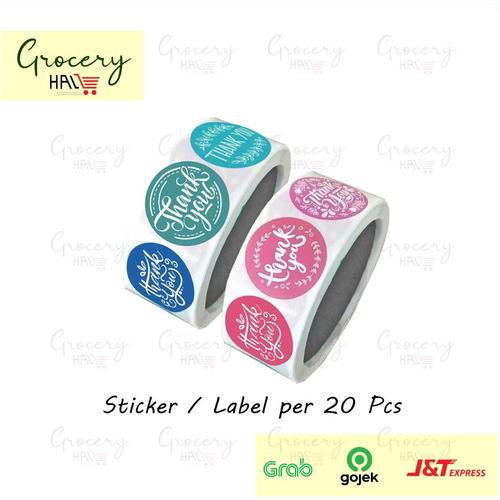 Jual STICKER LABEL KEMASAN MAKANAN BULAT PER 20 PCS - STICKER THANK YOU ...