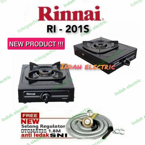 Jual Kompor Gas Rinnai RI 201S Plus Selang Gas Regulator meter Anti ...