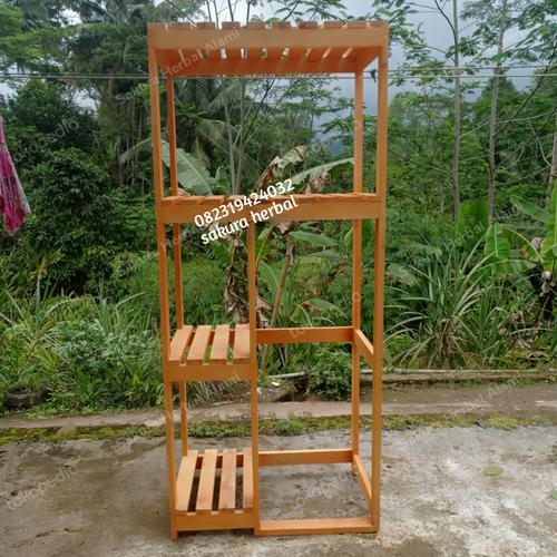 Jual rak tanaman indoor atau outdoor unik material kayu - Jakarta ...