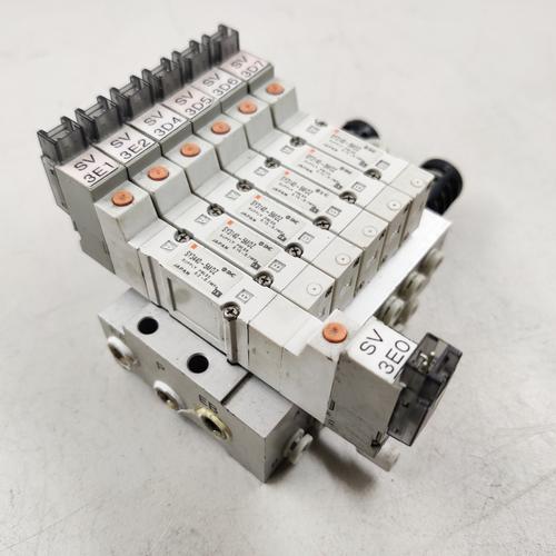 Jual SMC SY3140 SY3440 Solenoid Valve set Manifold 6pcs SY3140-5MOZ ...