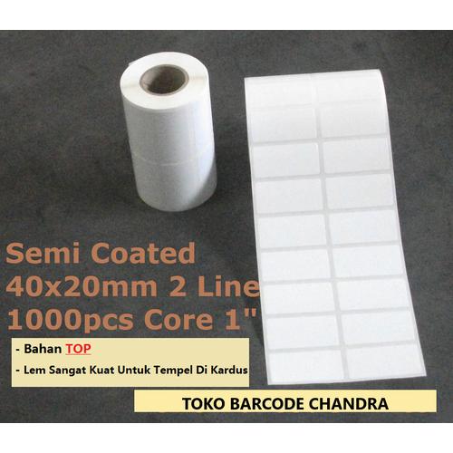 Jual Label Semi Coated TOP 40x20mm 2line 1000pcs Gap 3mm Core 1 Inchi ...