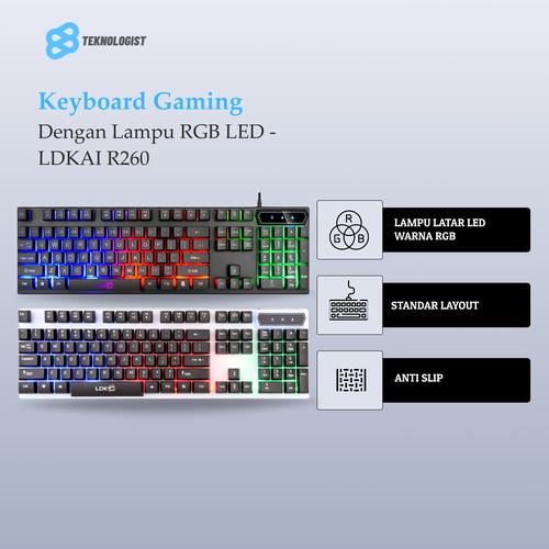 Promo Keyboard Gaming Dengan Lampu RGB LED - LDKAI R260 - Hitam ...