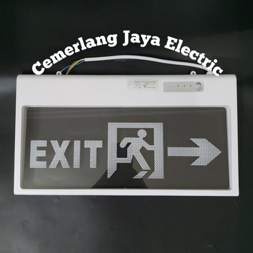 Jual lampu emergency exit sign LED 5Watt 220V Gambar Orang Lari nyala ...
