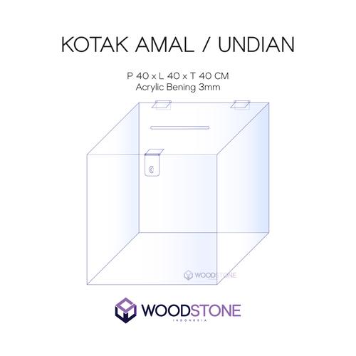 Jual Kotak Amal Acrylic / Boks Infaq Shadaqah / Box Undian (40 x 40 x ...