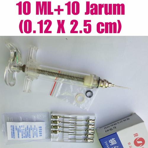 Promo suntikan kambing 10ml cc jarum suntik 12G alat suntik sapi domba ...
