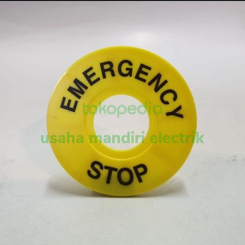 Jual PLAT NOTIFIKASI PERINGATAN EMERGENCY STOP, EMERGENCY STOP NOTICE ...