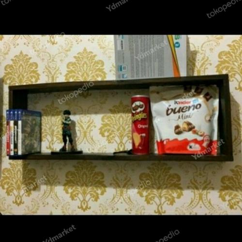 Jual Rak Dinding Minimalis Persegi Panjang Kayu jatibelanda Ukuran 90 ...