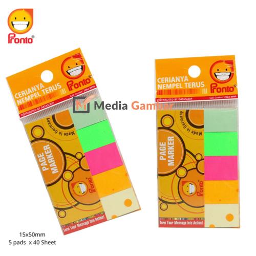 Jual Pronto Stick Note Page Marker 5 warna - 5 pads x 40sheet / Memo ...