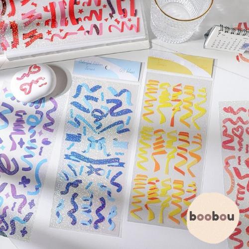 Jual Glitter Confetti Sticker Bling Party Ribbon Sticker Decorative ...