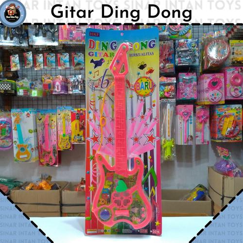 Jual Mainan Edukasi Musik Gitar Jumbo Besar Anak Ding Dong - Merah Muda ...