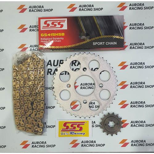 Jual GEAR SET SSS CBR 150 R / CB 150 R / SONIC & RANTAI SSS 415 HSB GOLD - 14, 47 - Jakarta ...