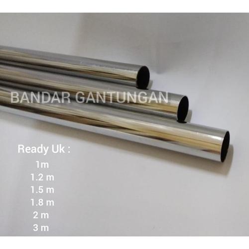 Jual Pipa Bulat Chrome/Tiang Pipa Bulat/Display Hanger/Cantolan Hanger ...