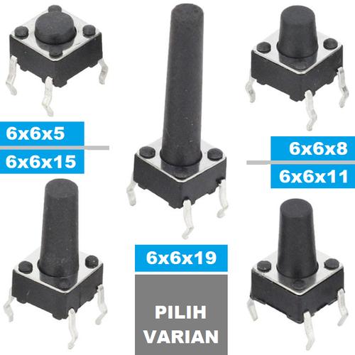 Jual Push Button Micro Switch 4 Pin 6x6 mm DIP tactile - 6X6X8 - Kota ...