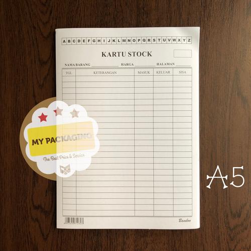 Jual Kartu Stock barang / Stock Card ukuran A5 [50 Sheets] - Kota ...