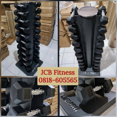 Jual Dumbbell Set 1-10 kg Hexagonal Import + Rack LivePro - Jakarta ...