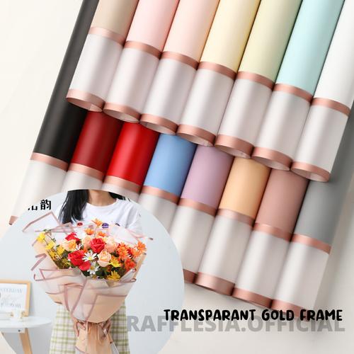 Promo [5 LEMBAR] Flower Wrapping Paper Varian List Gold Frame ...