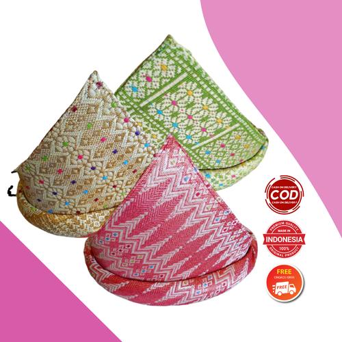 Jual Topi Tanjak Songket Palembang Berbagai Warna dan Motif Cek Ipah ...