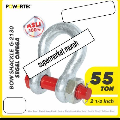 Jual Bow Shackle Omega G2130 55 Ton - 2-1/2" POWERTEC Segel Bolt Type ...