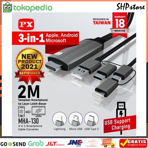 Jual Kabel MHL USB Type C 3.1 to HDMI TV Converter 4K PX MHA-20C 2 ...