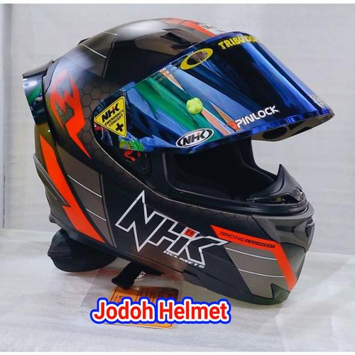 Jual NHK HELM RX9 NAVY BLACK RED DOFF+VISOR IRIDIUM+SPOILER PAKET ...