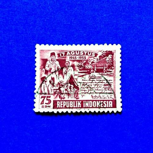 Jual Prangko Indonesia 75 sen 10 Tahun Merdeka 1955. - Kota Tangerang ...