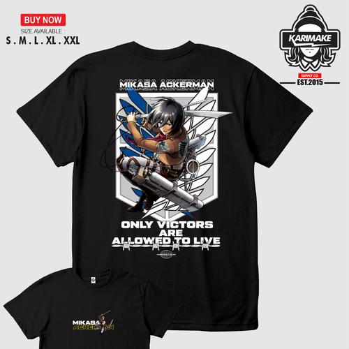 Jual Kaos Baju Anime AOT ATTACK ON TITAN MIKASA ACKERMAN Kaos Anime ...