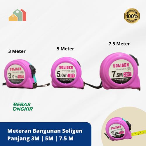 Jual Meteran Tukang / Alat Ukur Bangunan SOLIGEN 3/ 5/ 7.5 Meter - 5 ...