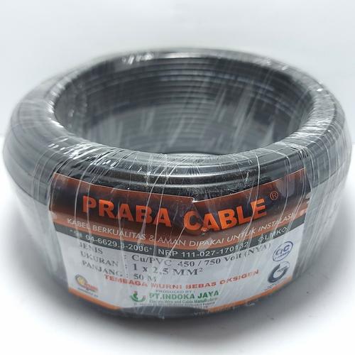 Jual KABEL LISTRIK TUNGGAL 2,5 mm PRABA 50 METER SNI/LMK - Hitam - Kota ...