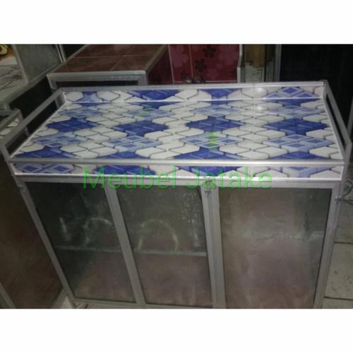 Jual Meja Dapur Meja Kompor 3 Pintu + Rak Piring Dapur Model Rata ...