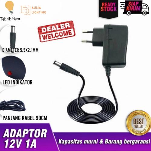Jual Adaptor 12v 1a 1 ampere adapter murni cctv led strip router ...