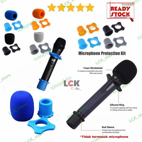 Jual Anti Rolling mikrofon wireless Ring karet Protection cover ...
