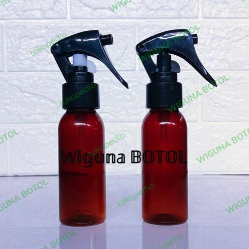 Jual Botol amber 60 ML tutup spray trigger / Botol spray triger 60ml ...