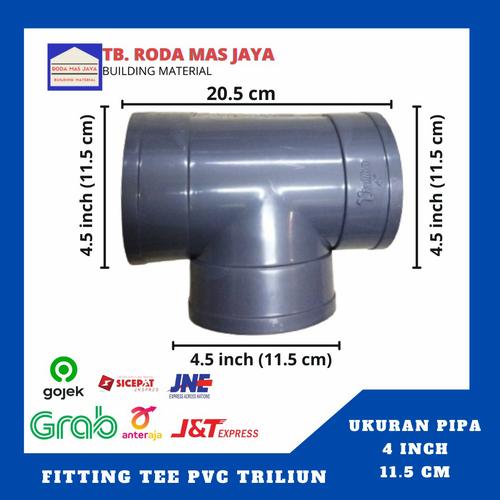 Jual Sambungan Pipa Te/Tee Fitting Pipa PVC Trilliun 4 Inch - Kota Bandung - TB. Roda Mas Jaya ...