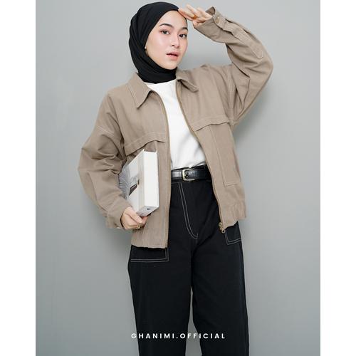 Jual Ghanimi - Everly Jacket / Jaket Wanita Canvas Polos - Cream - Kota Cimahi - Ghanimi ...