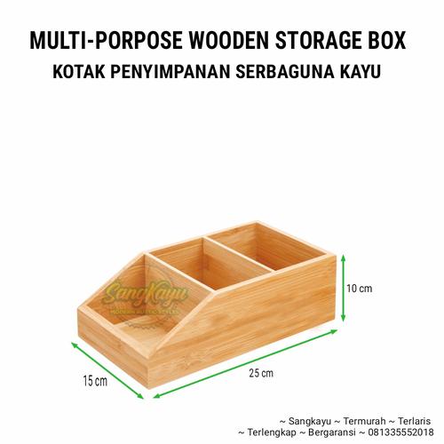 Jual Kotak penyimpanan serbaguna storage box kayu tempat remot ...