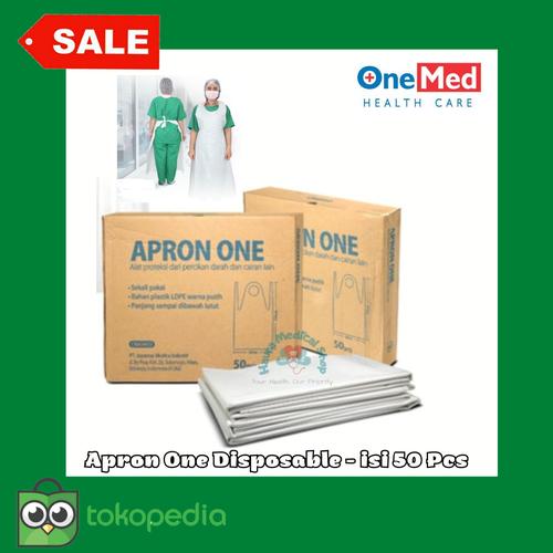 Jual Apron Plastik Disposable Onemed isi 50 Pcs / Celemek Medis Onemed ...