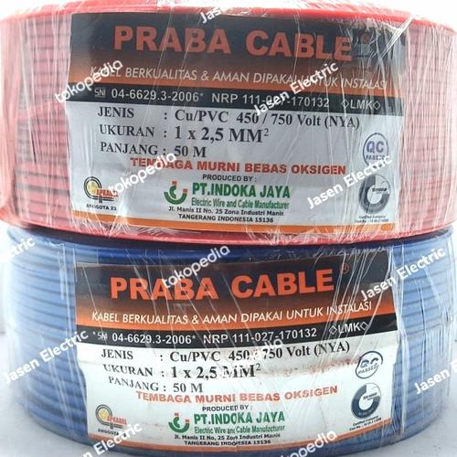 Jual KABEL LISTRIK TUNGGAL 2,5 mm PRABA 50 METER SNI/LMK - Hitam - Kota ...
