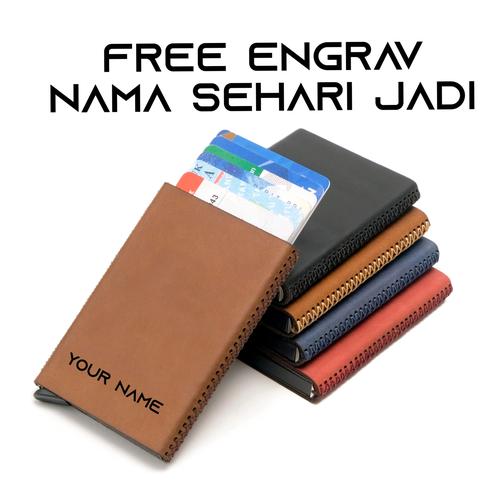 Jual Dompet Kartu Rfid Crad Holder Wallet Pria Wanita Free Custom Nama ...
