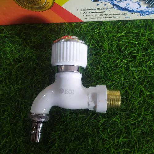 Jual Kran air isco taman tembok/keran drat besi kuningan 1/2" bagus ...
