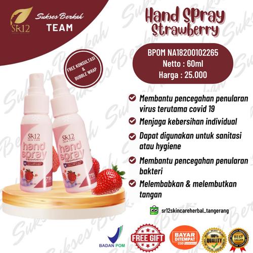 Jual SR12 HAND SPRAY STRAWBERRY 60 ML/HAND SANTIZER/PEMBUNUH KUMAN VIRUS - Kab. Tangerang ...
