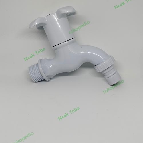 Jual Kran air PVC / Plastik putih 1/2 inch & 3/4 inch - Kepala Bulat, 1 ...