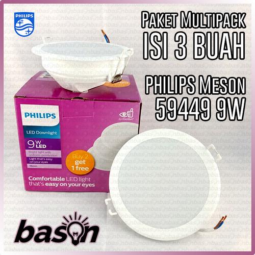 Promo PHILIPS LED Downlight Multipack 59449 Meson 9W D105 - Beli 2 Gratis 1 - Putih, Paket isi 4 ...