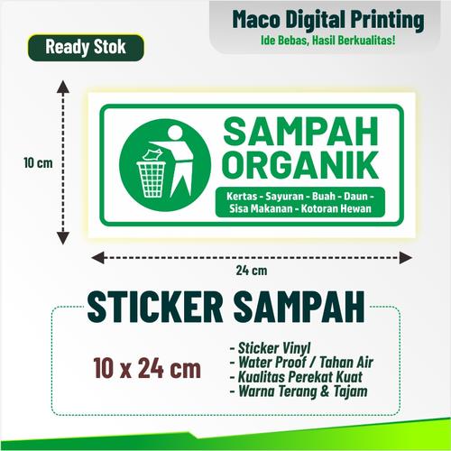 Jual Stiker Sampah Organik Non Organik 10x24 cm - Kota Pekalongan ...