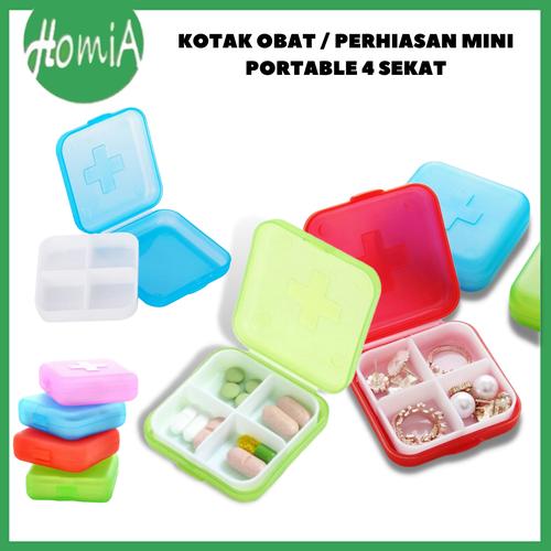 Jual Kotak Obat Mini Portable 4 Sekat Box Tempat Simpan Aksesoris ...