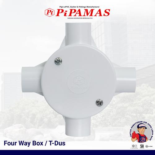 Jual TDus Four Way Sambungan Kabel Cabang 4 20mm PVC Conduit Putih ...