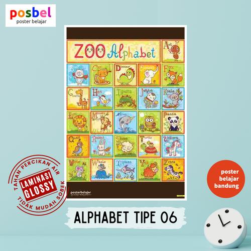 Jual Poster Edukasi Anak Posbel Belajar Abjad Huruf Alphabet - 6 Zoo ...