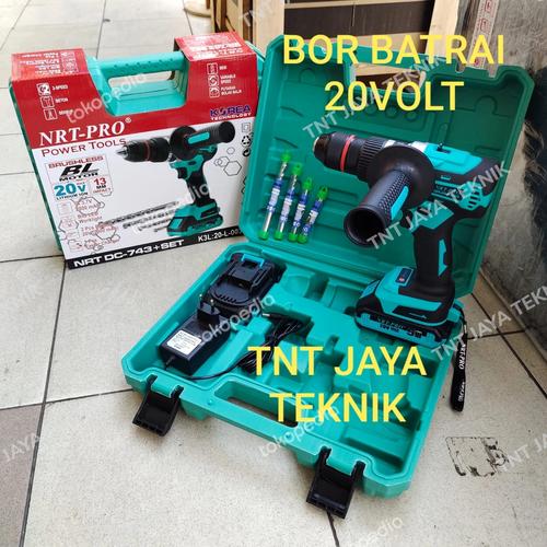 Jual NRT PRO DC 743 SET BOR BRUSHLESS IMPACT DRILL TEMBOK 13 MM / 743DC ...