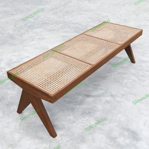 Jual bangku bench rotan minimalis kayu jati / sofa bench scandinavian ...