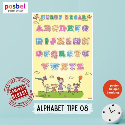 Jual Poster Edukasi Anak Posbel Belajar Abjad Huruf Alphabet - 8 Huruf ...